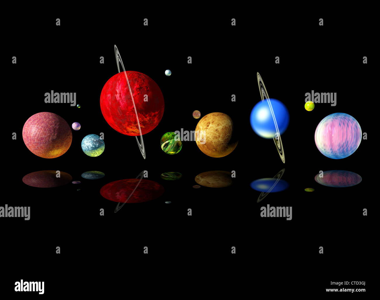Alien solar system artwork Stock Photo - Alamy