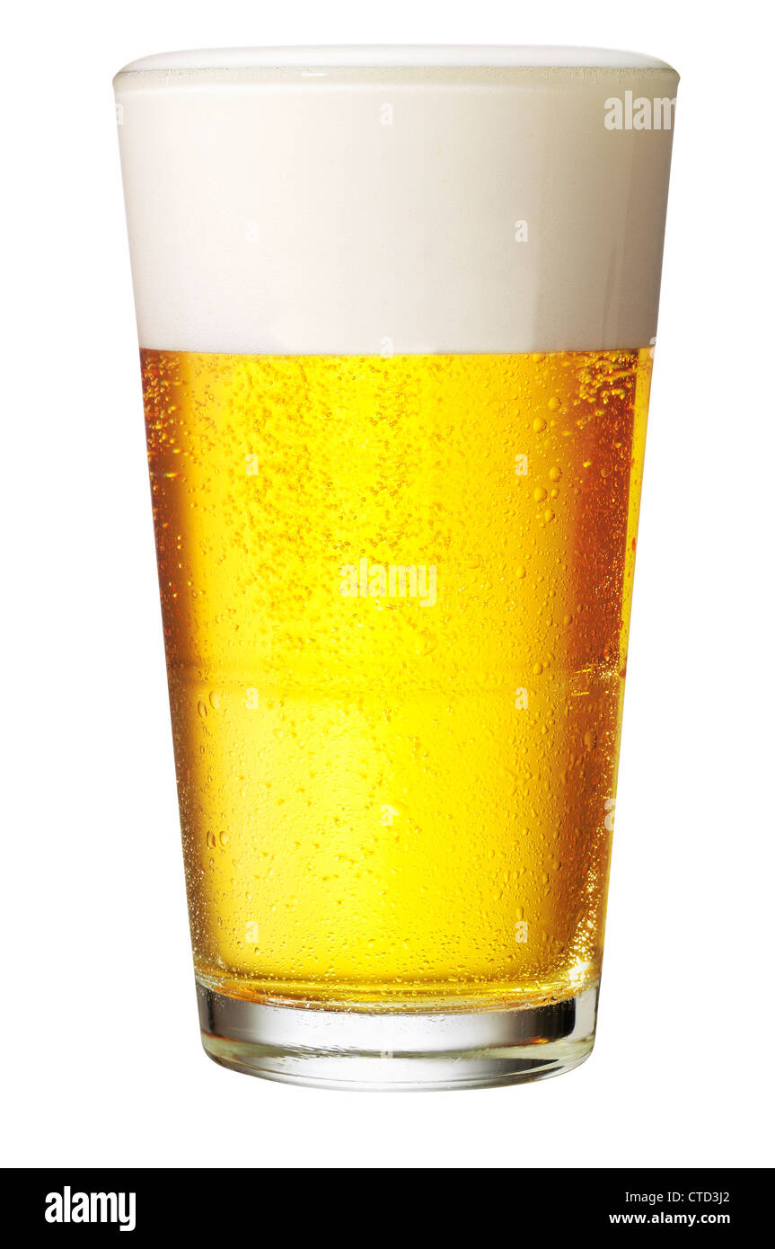 Perfect glass of beer with clipping path Stock Photo - Alamy