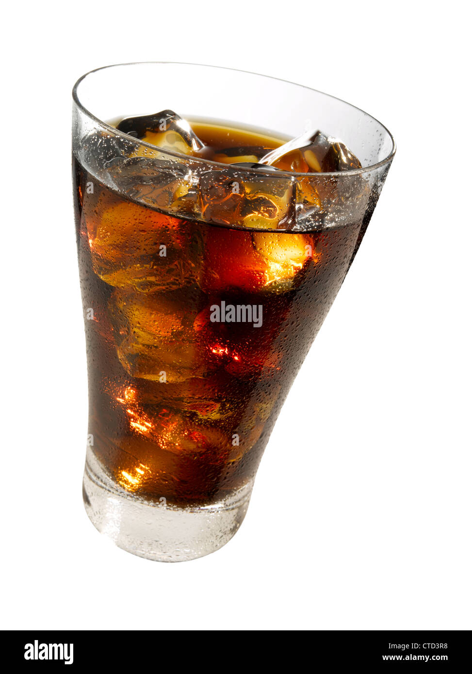Refreshing glass of cola with ice cubes Stock Photo - Alamy