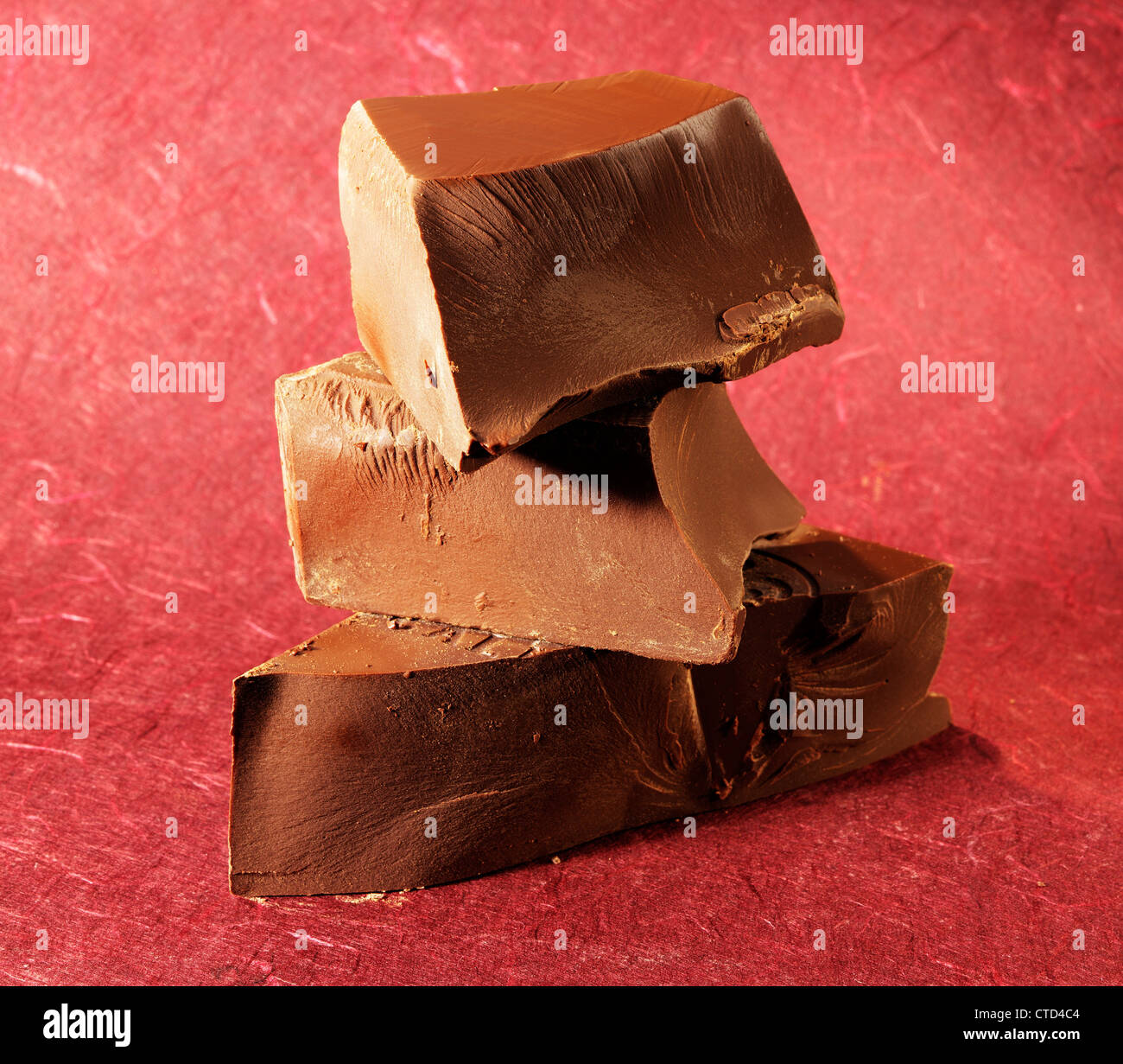 Pieces of chocolate in a stack Stock Photo - Alamy