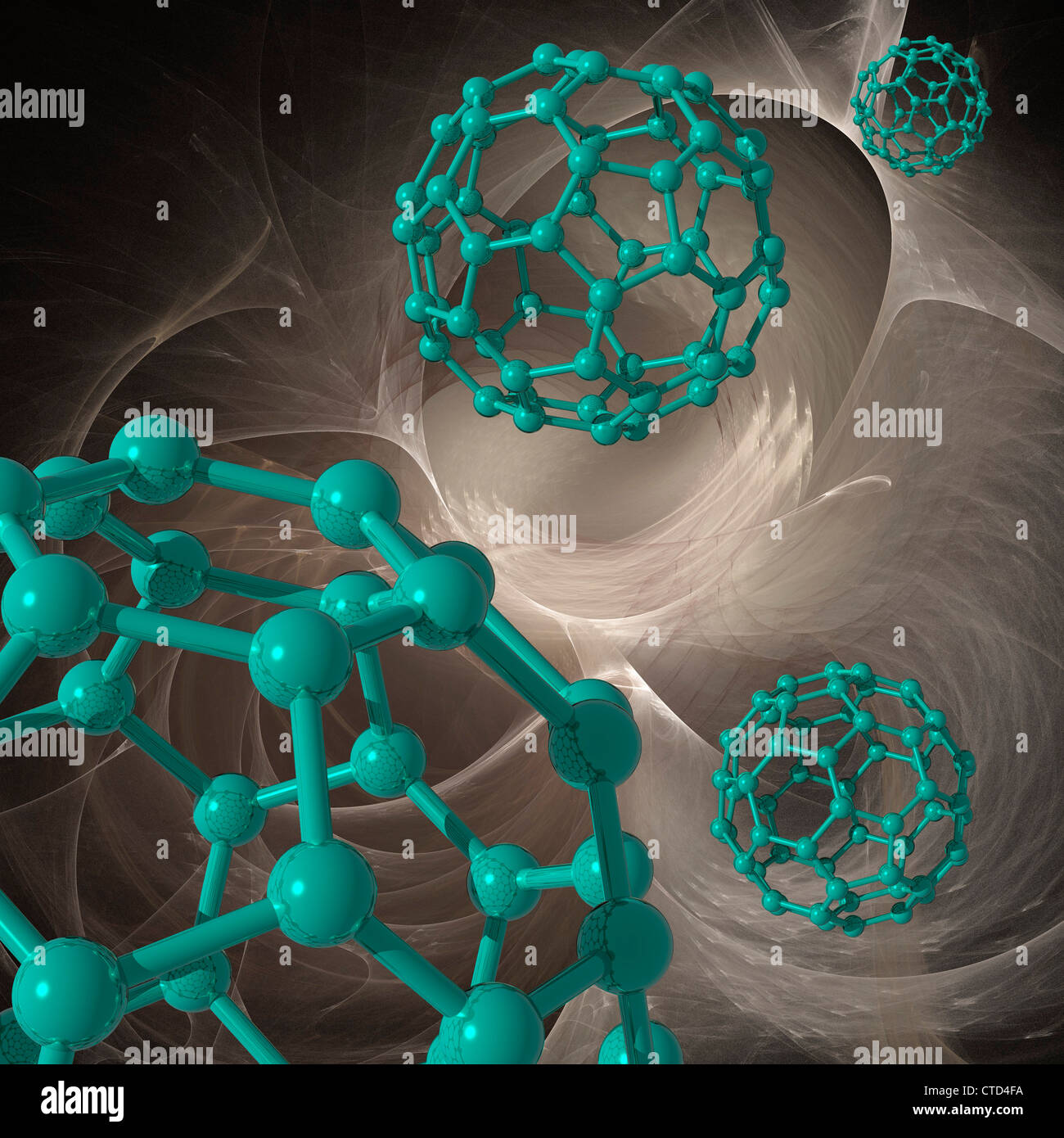 Buckyball molecules artwork Stock Photo - Alamy