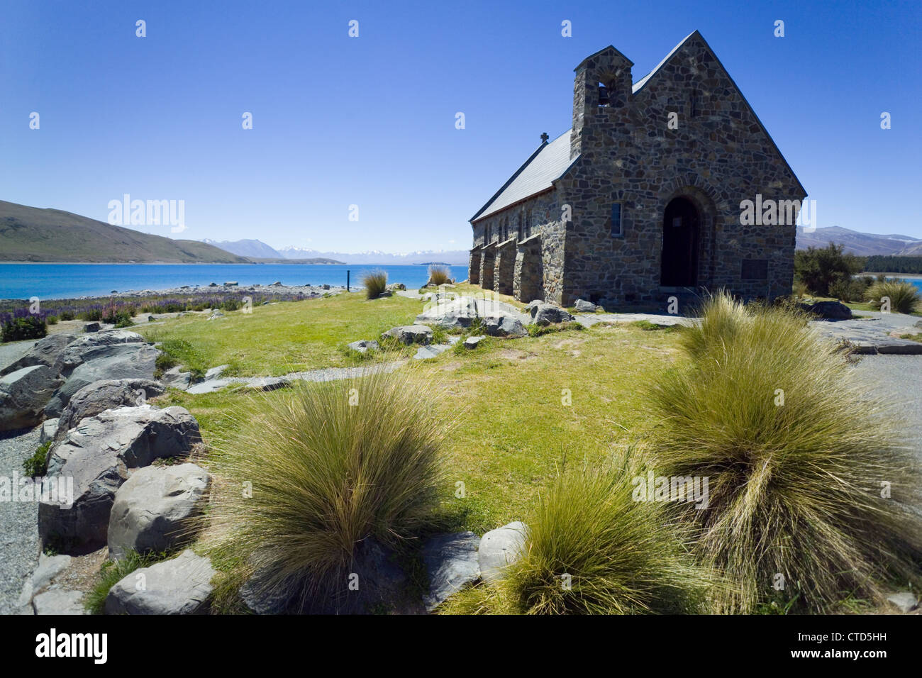 small church whith a nice view, at lake side Stock Photo - Alamy