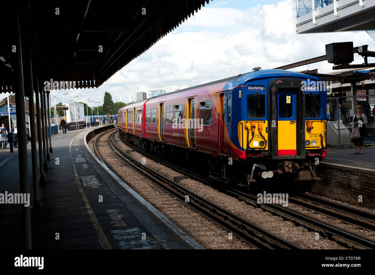 Class 455 passenger train in South West Trains livery at Clapham ...
