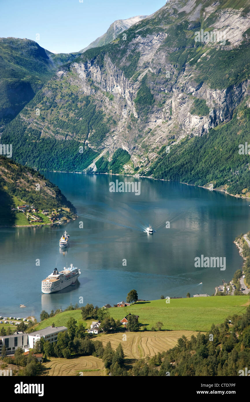 Top view of Geirangerfjord in Norway Stock Photo - Alamy