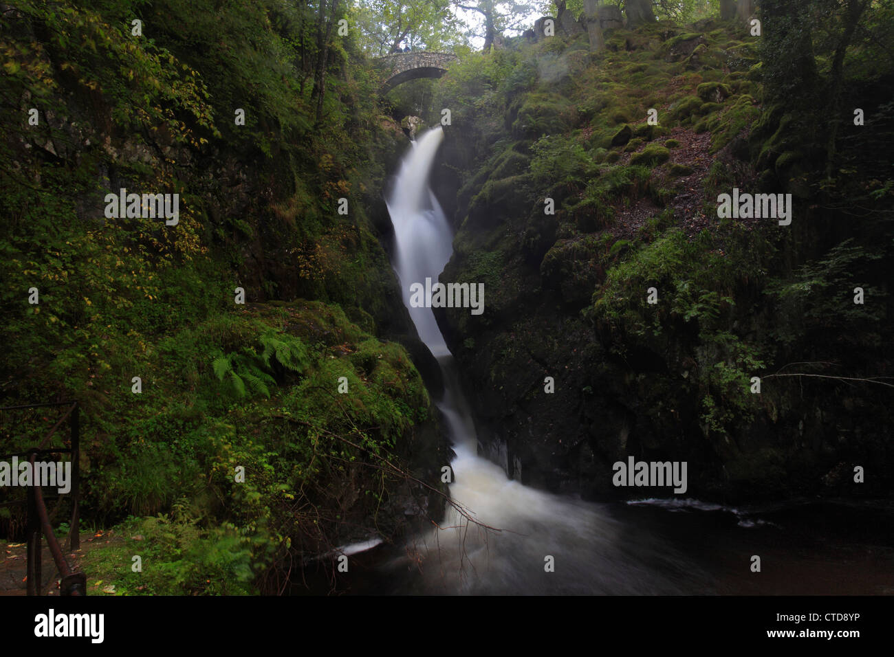 Aira Force Waterfall, Aira Beck, Ullswater, Lake District National Park ...