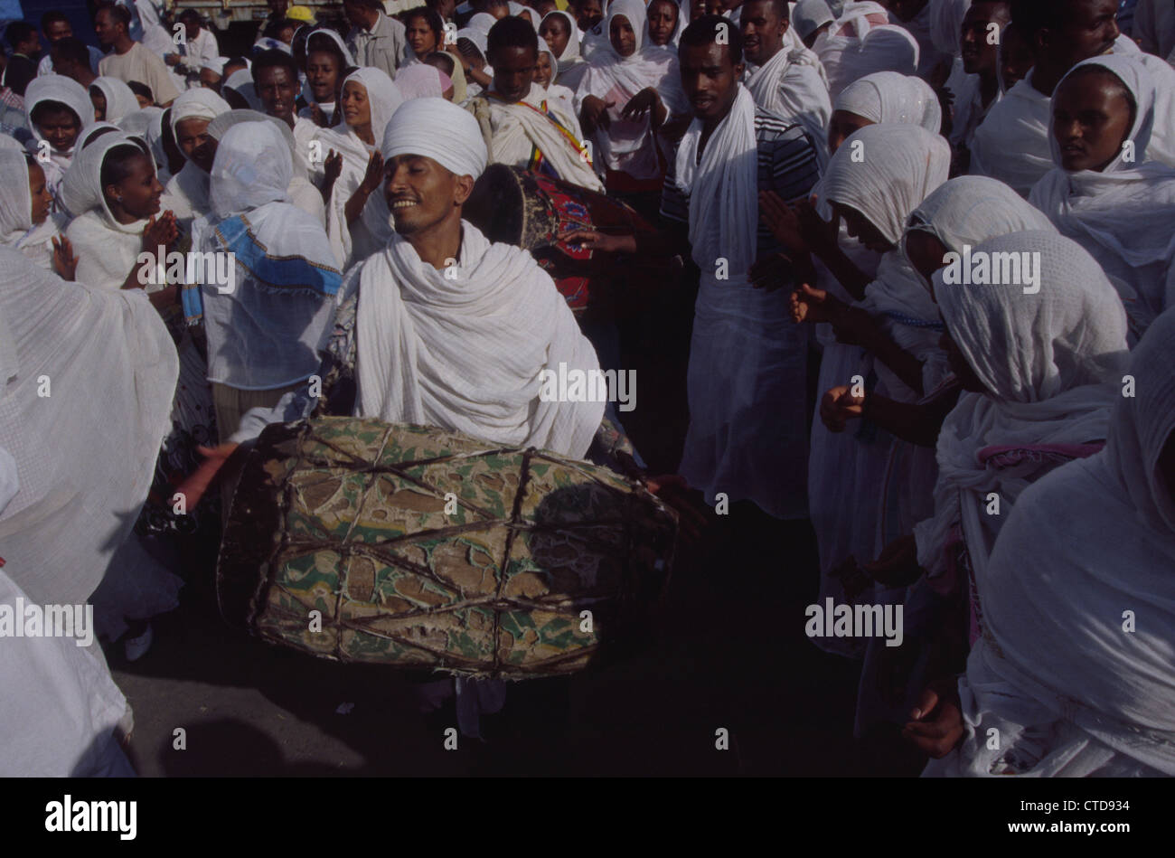 People Celebrating Timkat (The Festival of Epiphany), Gondar, Ethiopia ...