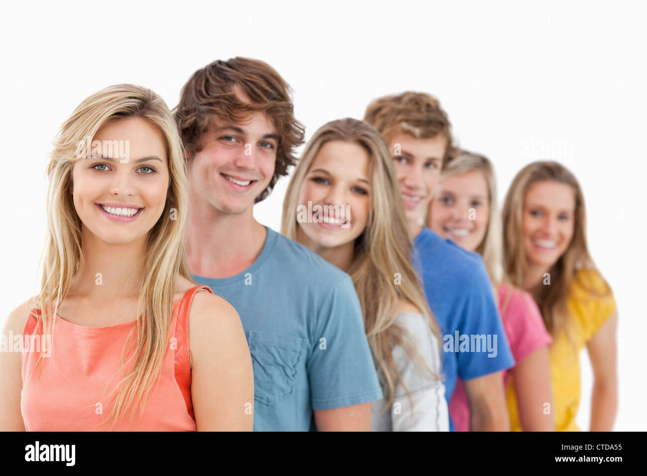 A group standing behind one another at an angle Stock Photo - Alamy