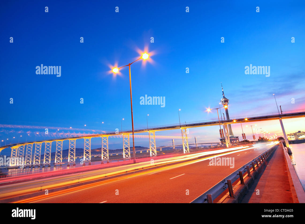 highway under the bridge in macao Stock Photo - Alamy