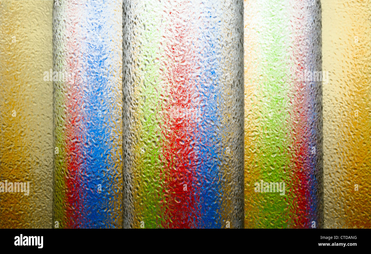Abstract background - macro photo of different ribbed glass surfaces ...