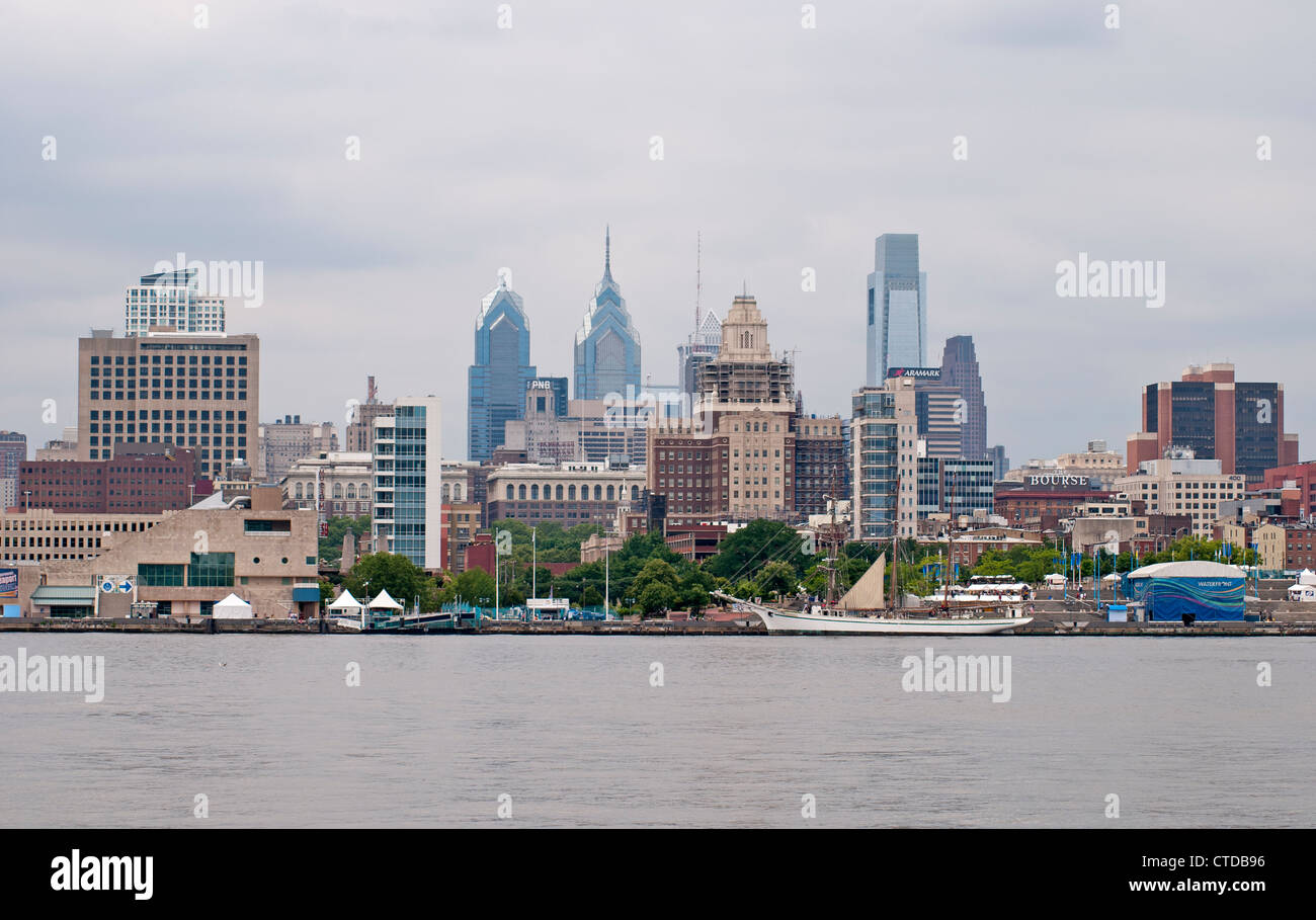 Delaware river and Philadelphia riverfront, Delaware river ...