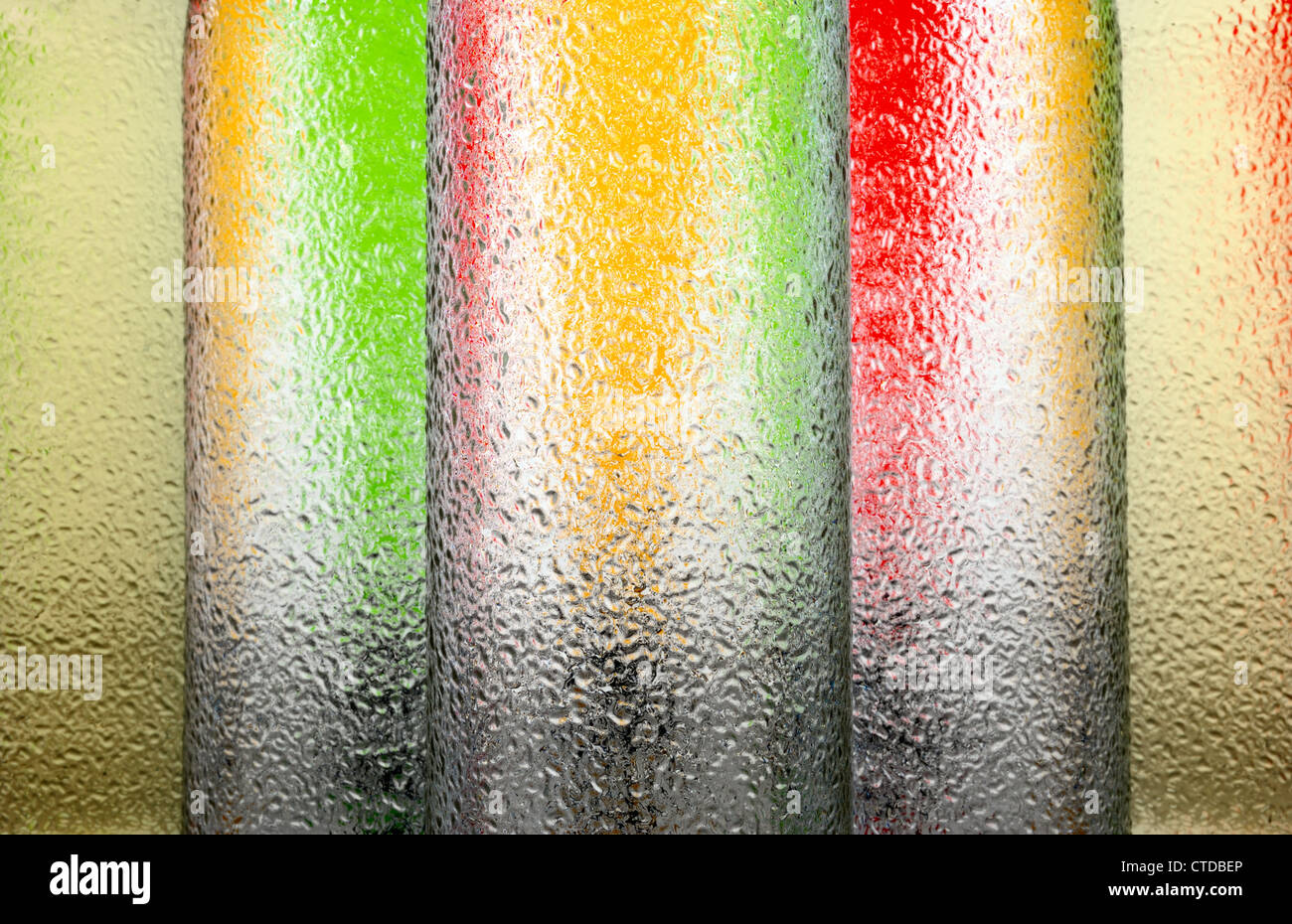 Abstract background - macro photo of different ribbed glass surfaces ...
