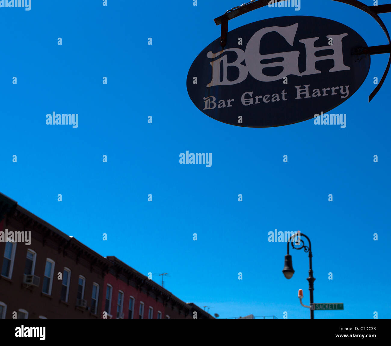 Sign above a bar in Brooklyn, New York Stock Photo - Alamy