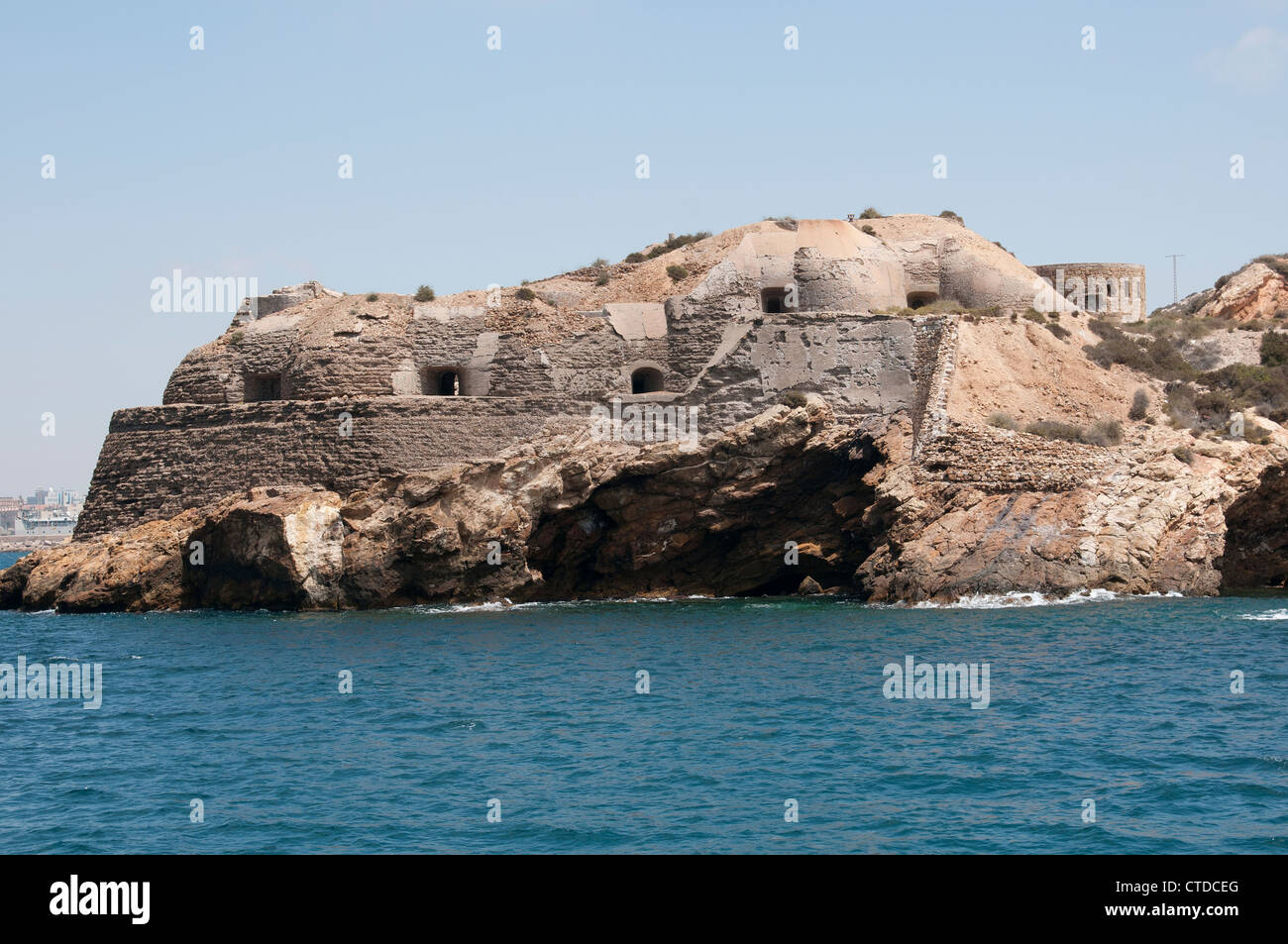 Coastal fortifications Cartagena Harbour southern Spain Stock Photo - Alamy