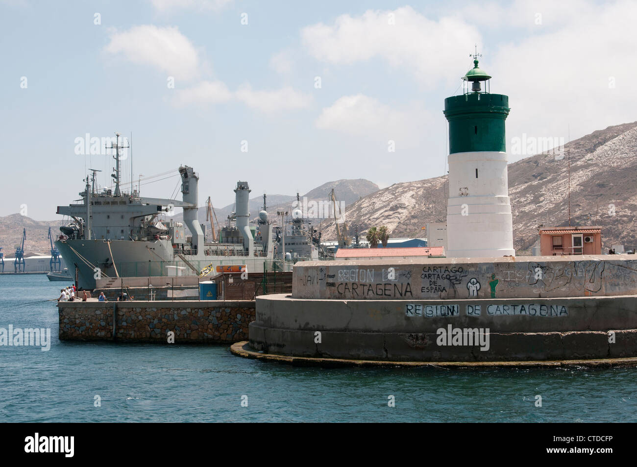 Spanish navy vessels alongside Cartagena Harbour southern Spain Stock ...