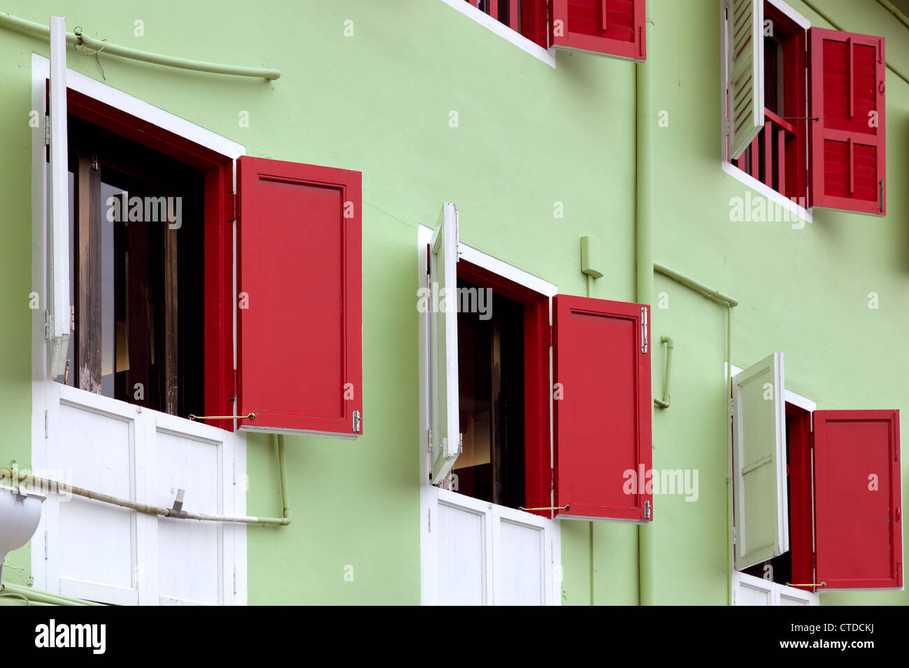 Shuttered building in Singapore Stock Photo - Alamy
