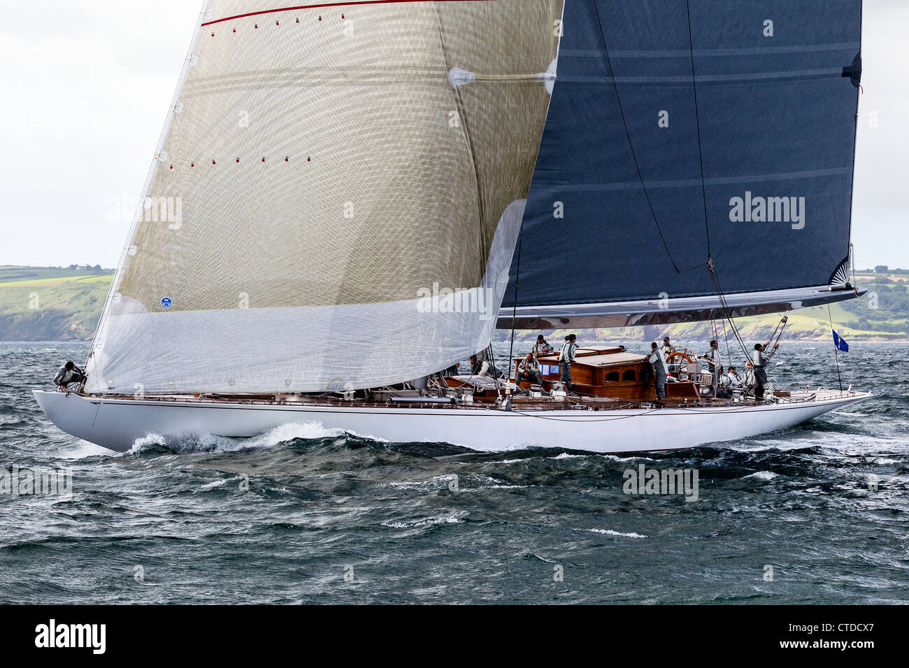 large J class boat racing Stock Photo - Alamy
