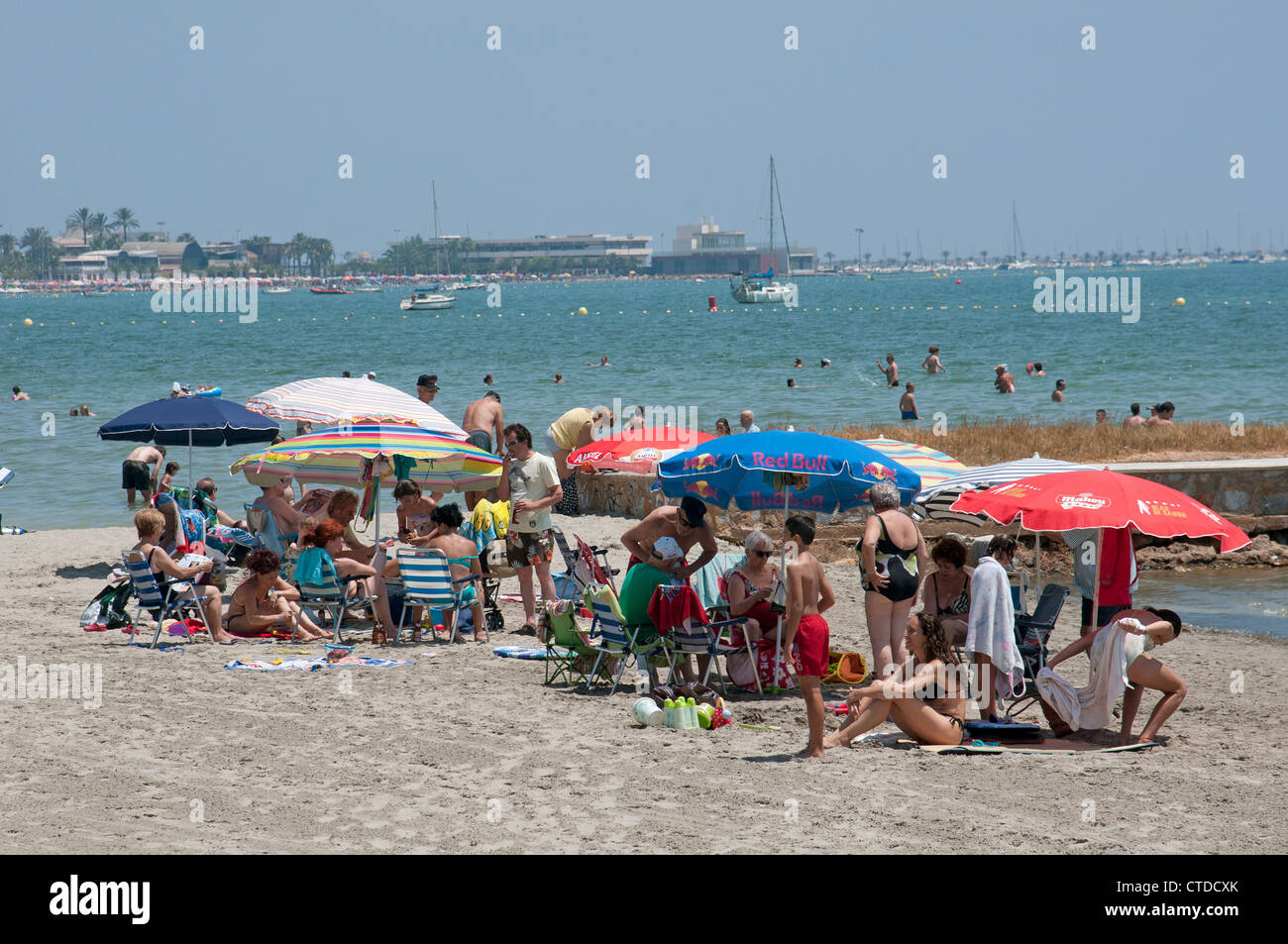 Playa de Colon Beach Santiago de la Ribera southern Spain Stock Photo ...
