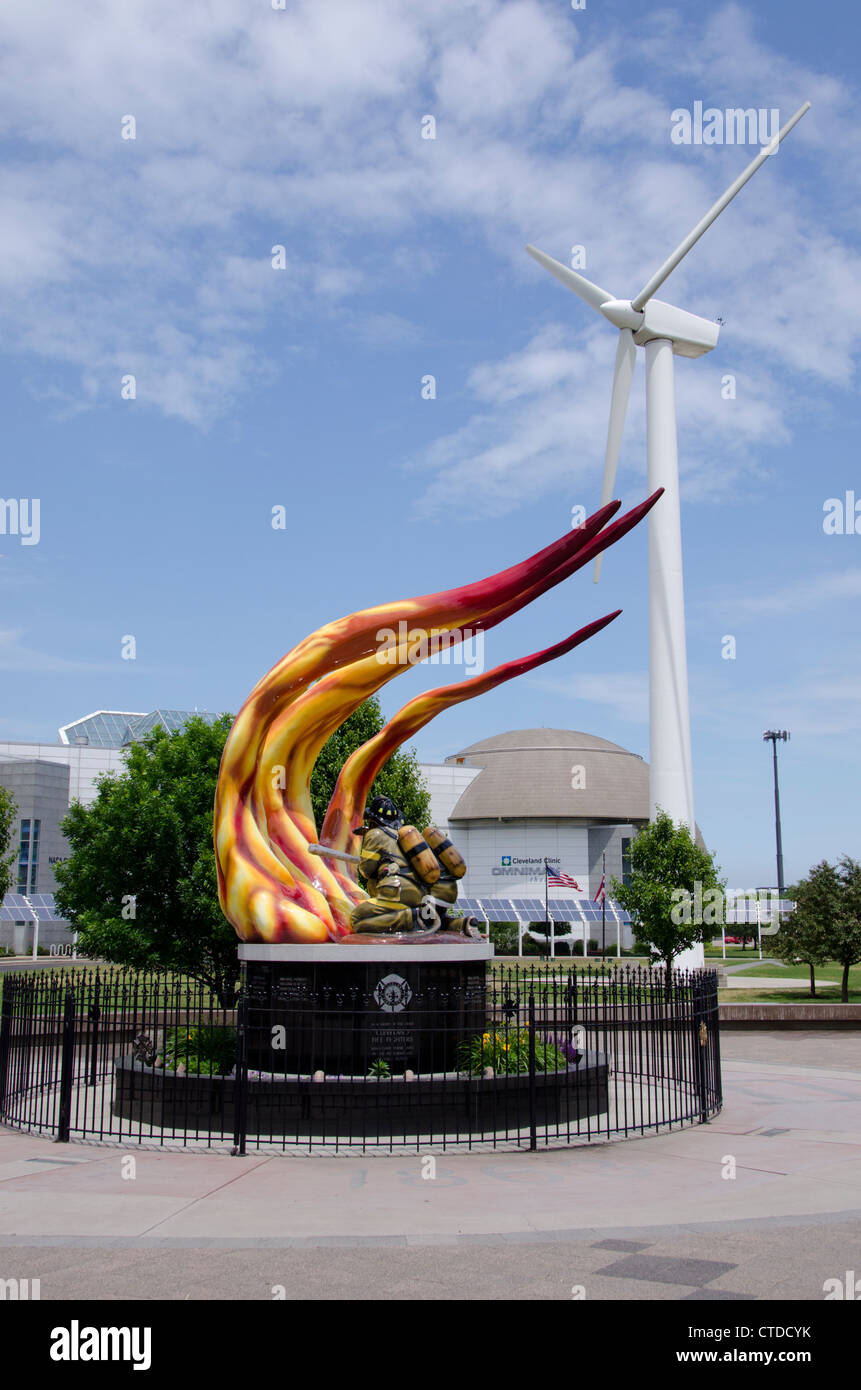 Ohio, Cleveland. Cleveland Fallen Fire Fighters Memorial Stock Photo ...