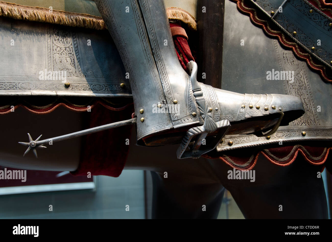Ohio, Cleveland. The Cleveland Museum of Art. Steel armor, boot detail ...