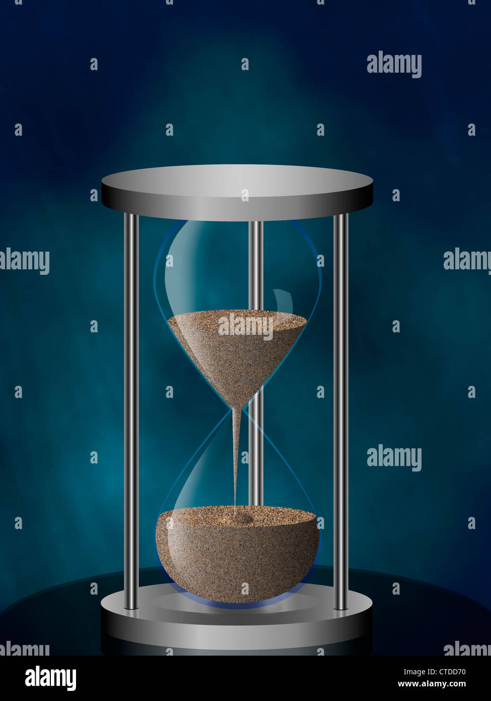 3d digital computer illustration of an old hourglass with modern design ...