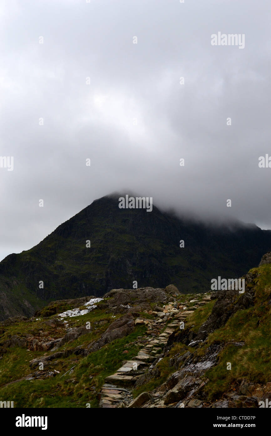 Mount Snowdon from the Pyg Track, Snowdonia National Park Stock Photo ...