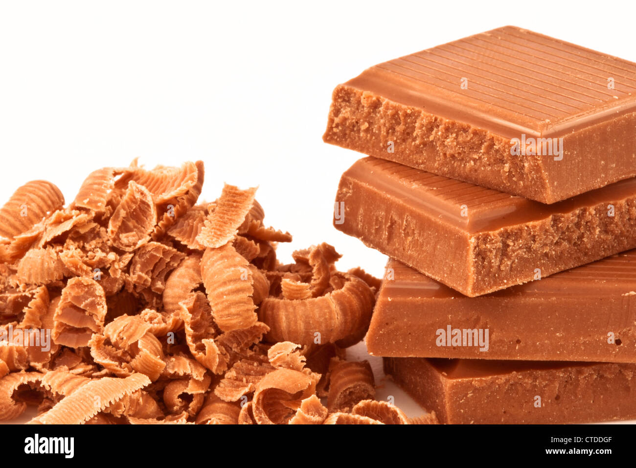 Pile of chocolate pieces and chocolate shavings Stock Photo - Alamy
