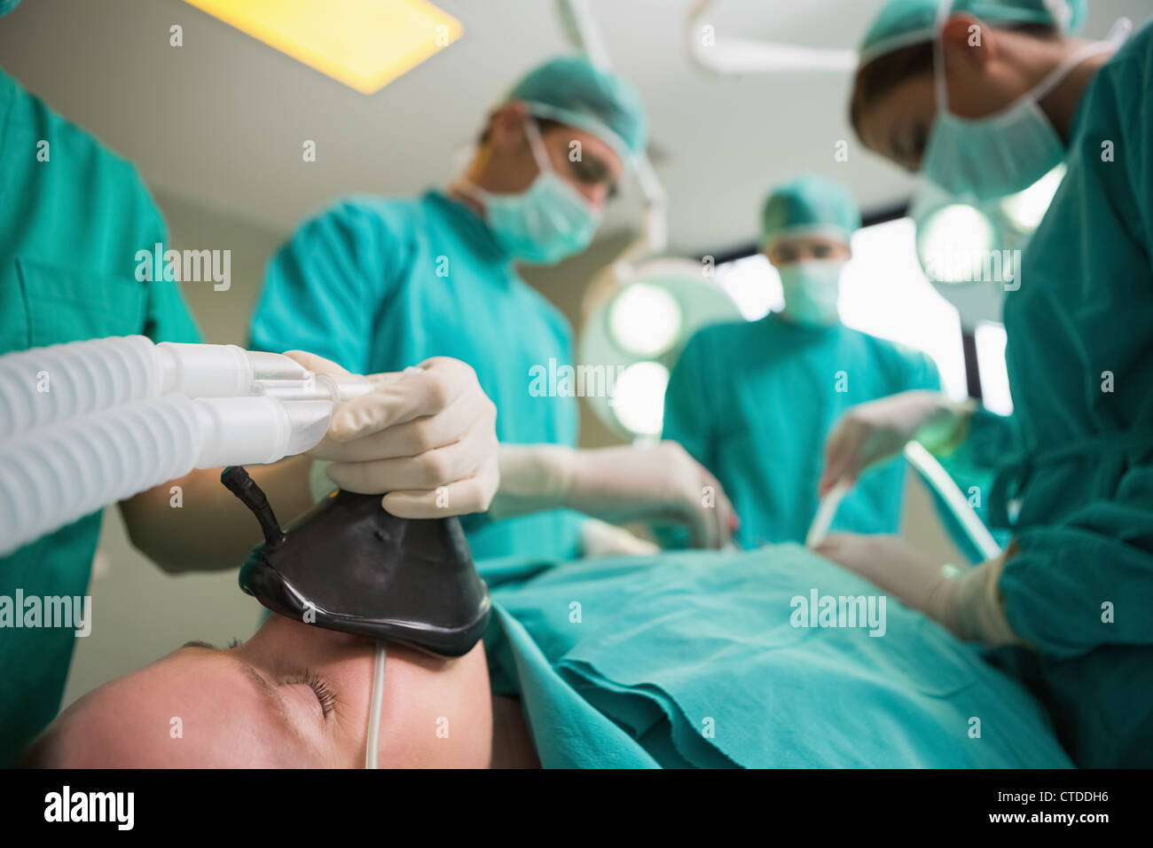Surgery anesthetic mask woman gloves hi-res stock photography and ...