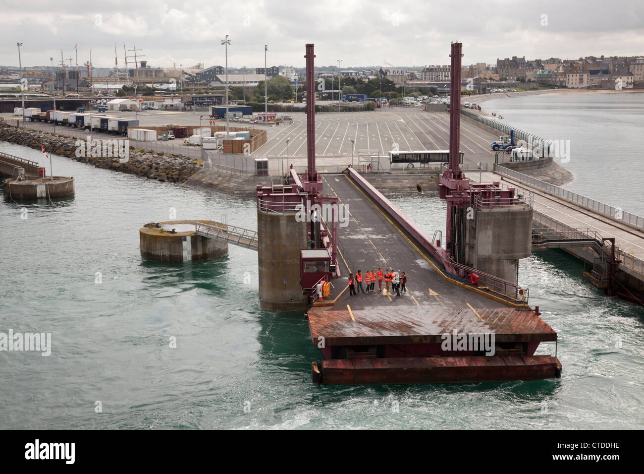 Leaving St Malo ferry port, France Stock Photo - Alamy
