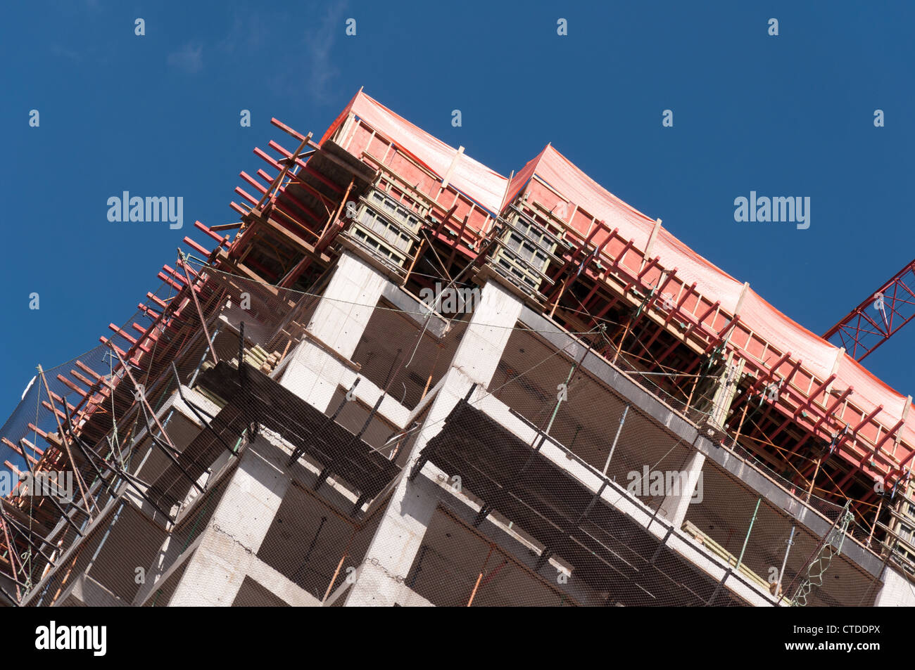 detail from the top of a building under construction in downtown sao ...
