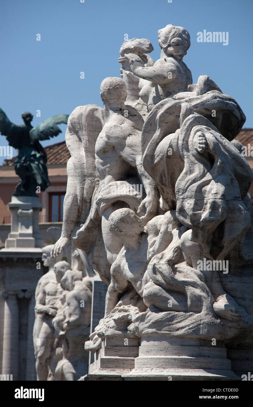 City of Rome, Italy. Picturesque close up view of stone and metal ...
