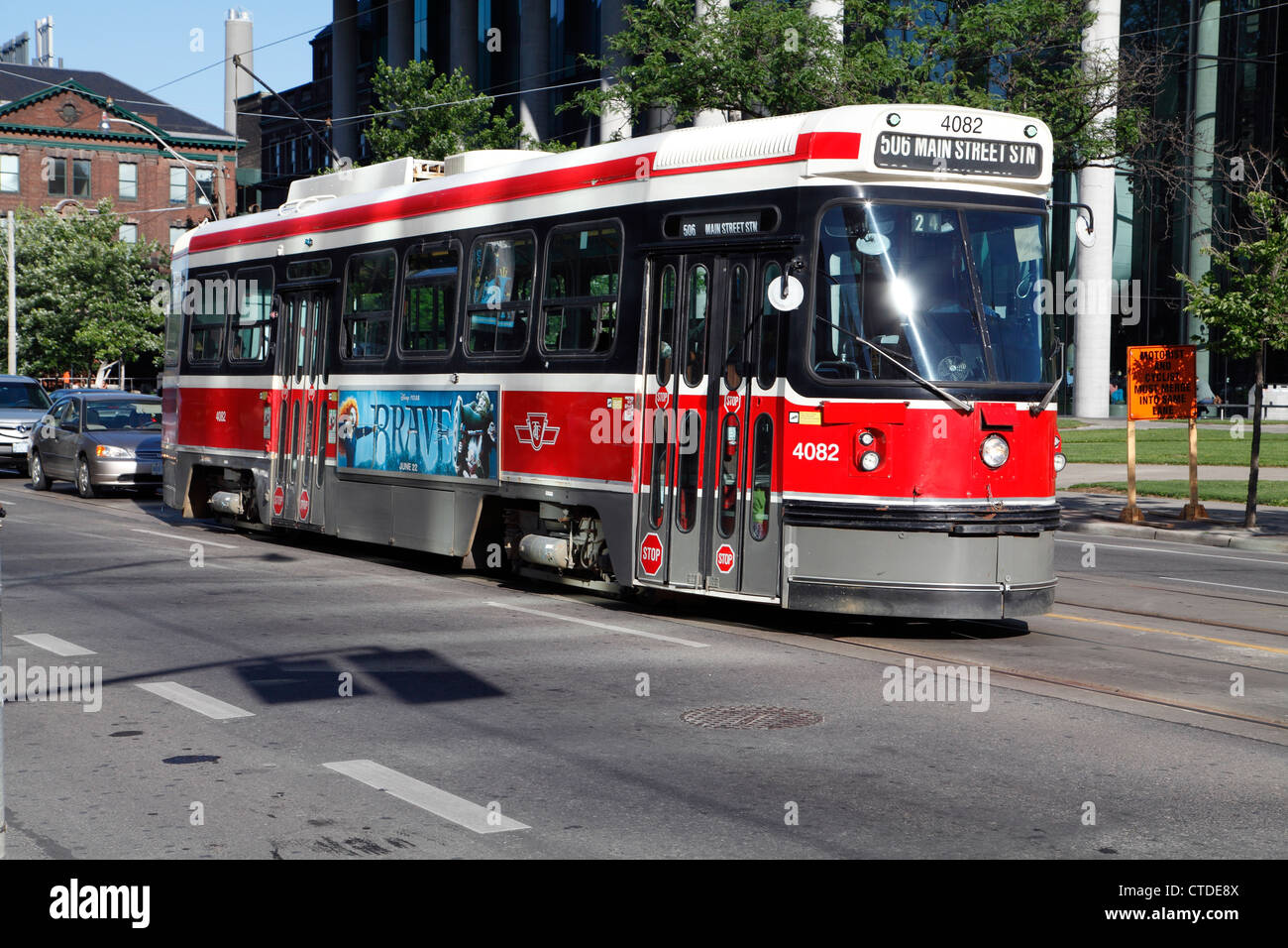 A TTC Toronto Public Transport Streetcar In Summer Time On College ...