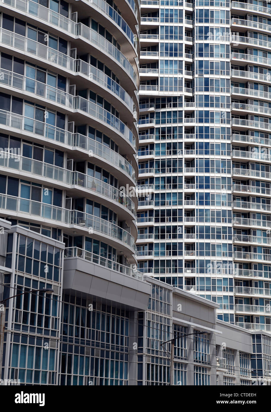 Close Up Of Glass Skyscraper Buildings In Downtown Toronto Stock Photo ...