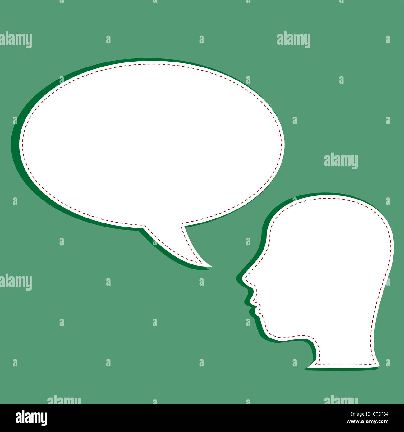 man with a empty speech bubble over his head Stock Photo - Alamy