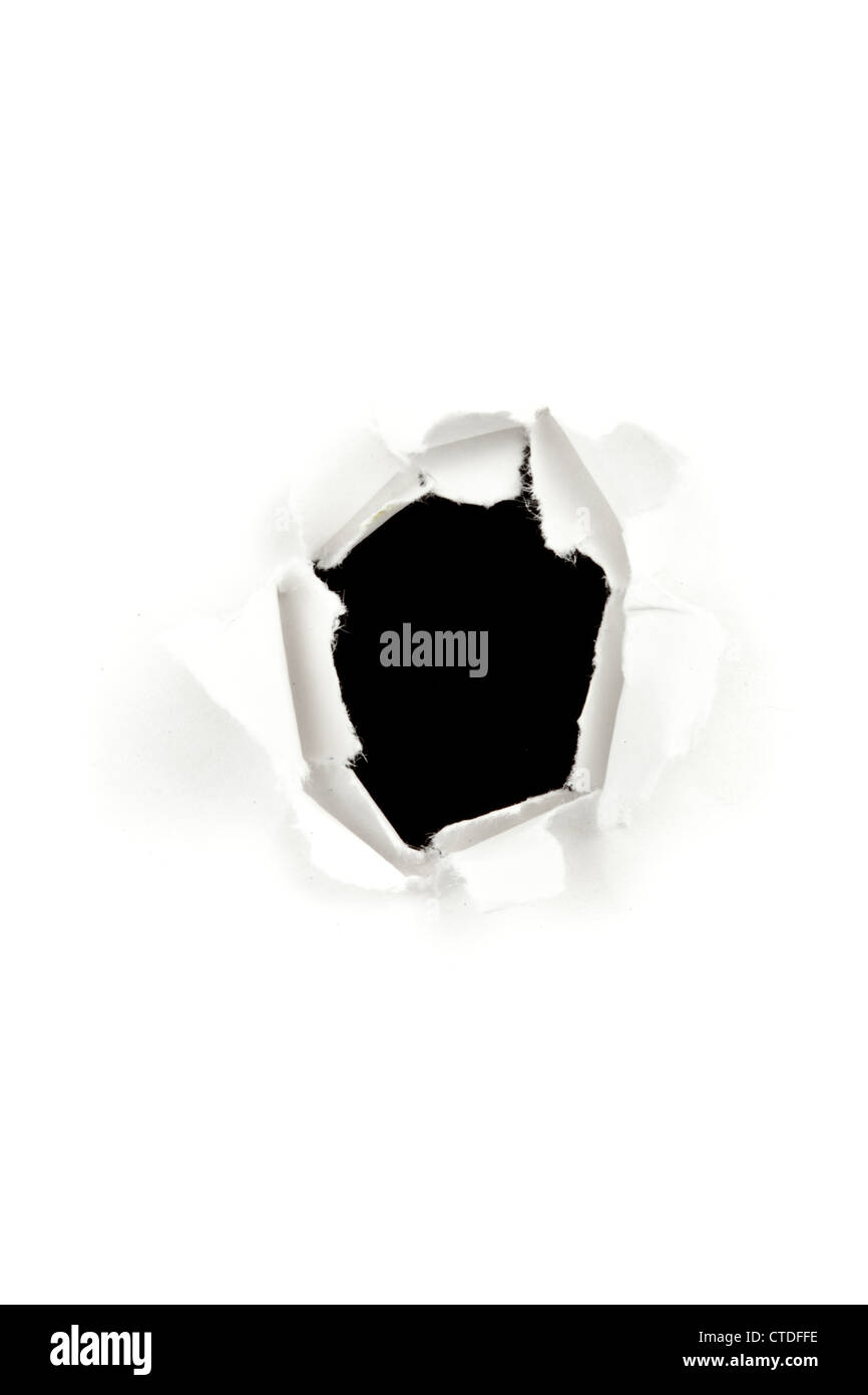 Circle hole in white paper Stock Photo - Alamy