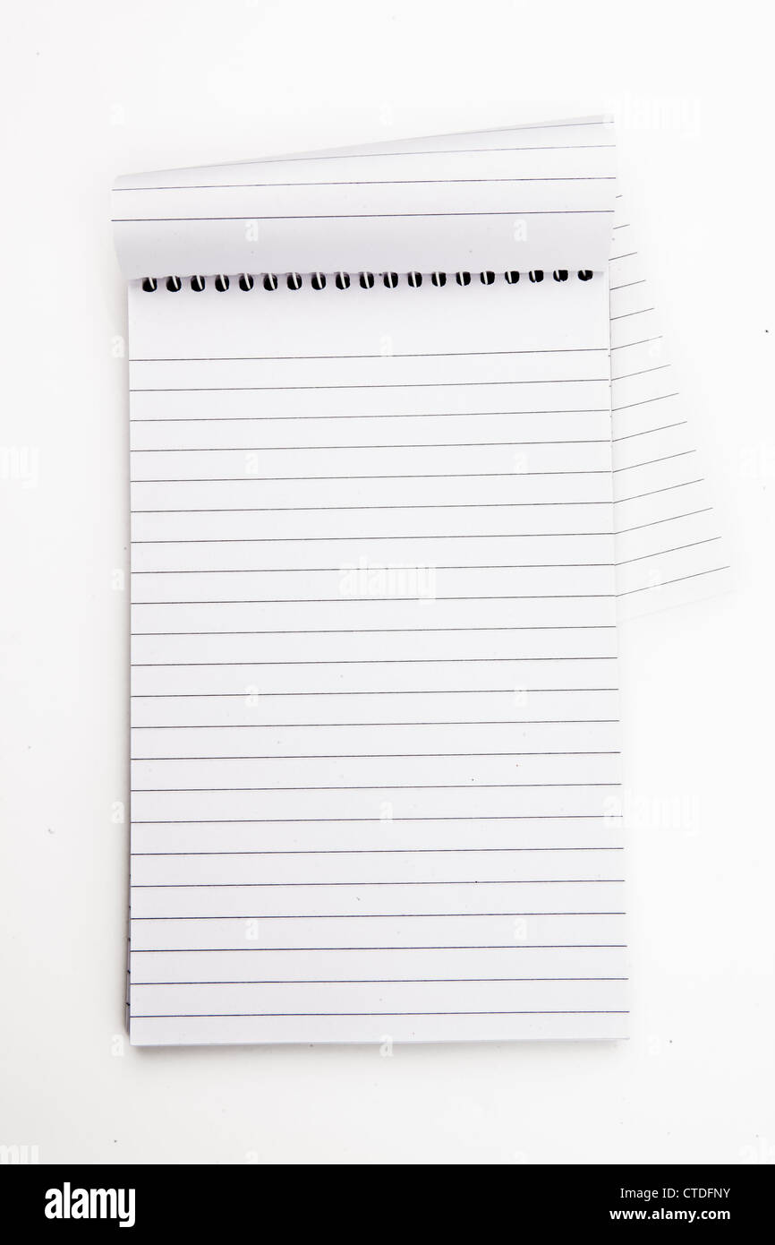 Empty notepad sheet Stock Photo - Alamy