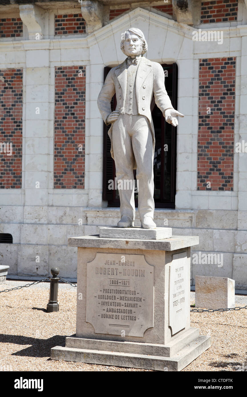 Statue of Jean Eugène Robert Houdin, professional magician and inventor ...