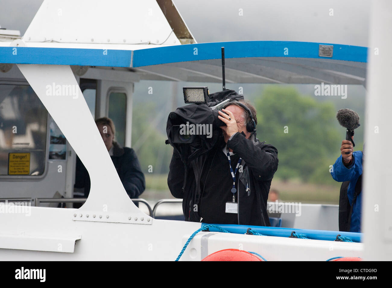 BBC camera crew doing live broadcast on North West Tonight BBC regional ...