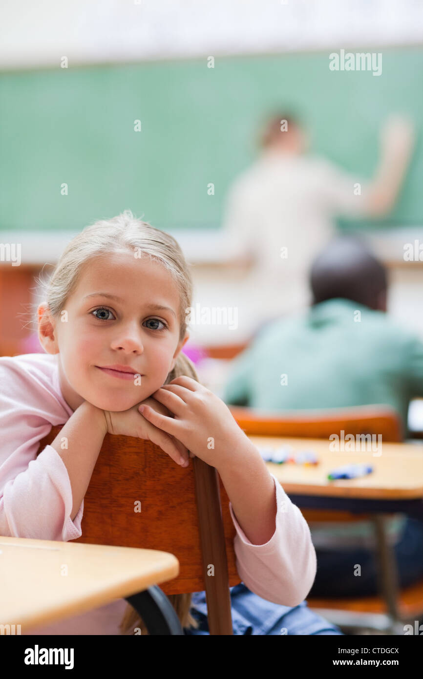 Elementary student daydreaming Stock Photo - Alamy