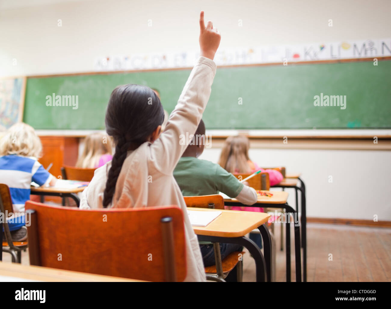 Child Raising Hand Back High Resolution Stock Photography and Images ...