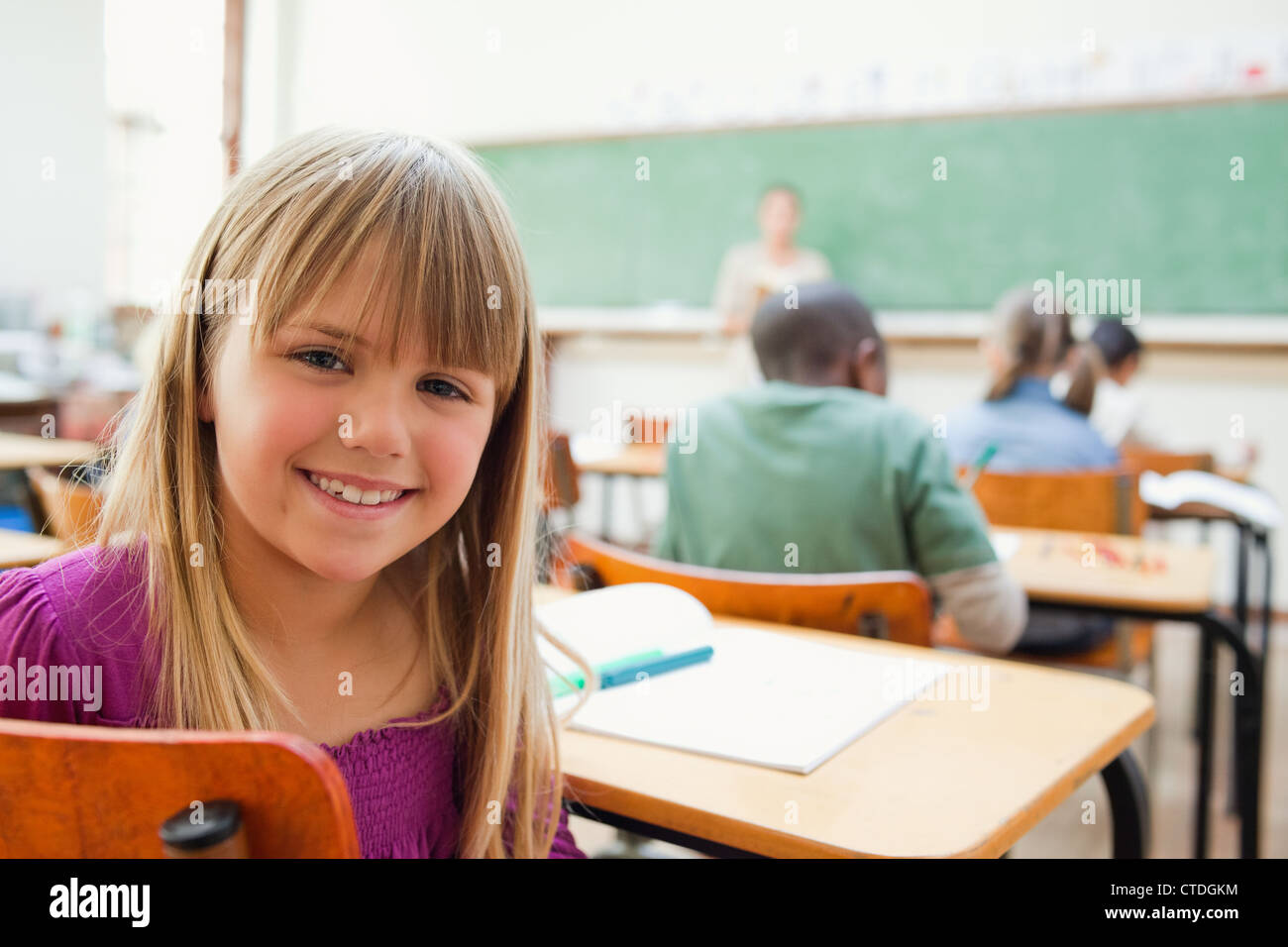 Girl not following the class Stock Photo - Alamy