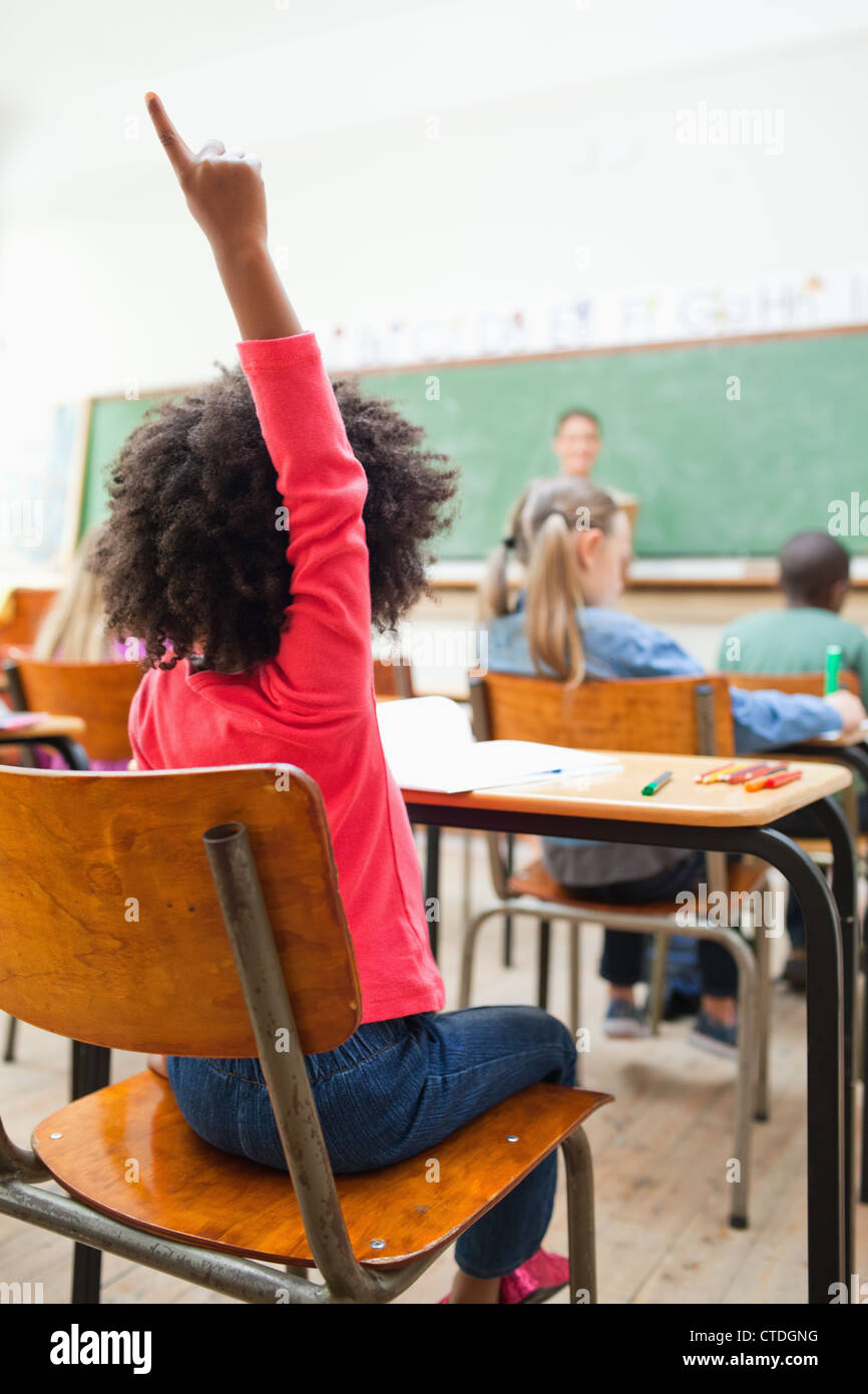 Black Students Raising Their Hands