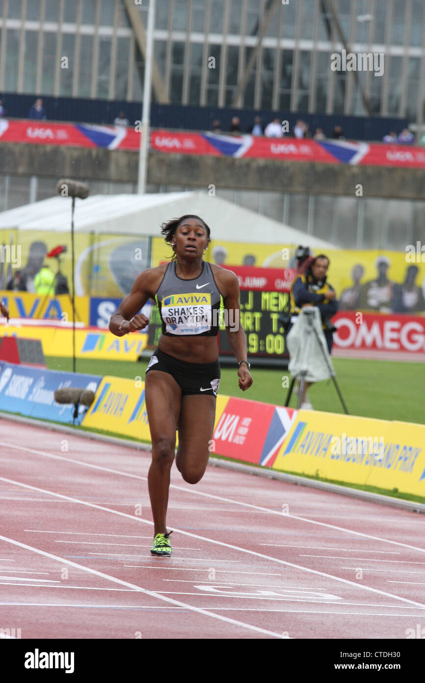 Perri Shakes-Drayton after winning the womens 400 metres at the AVIVA ...
