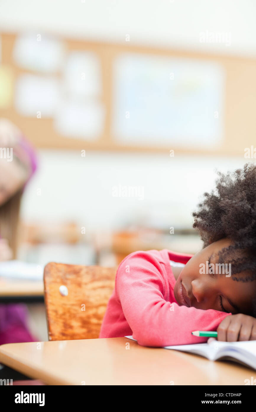 Student asleep in class Stock Photo - Alamy