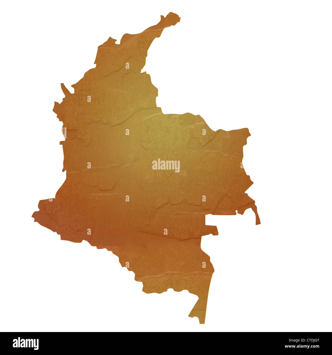 Textured map of Columbia map with brown rock or stone texture, isolated ...