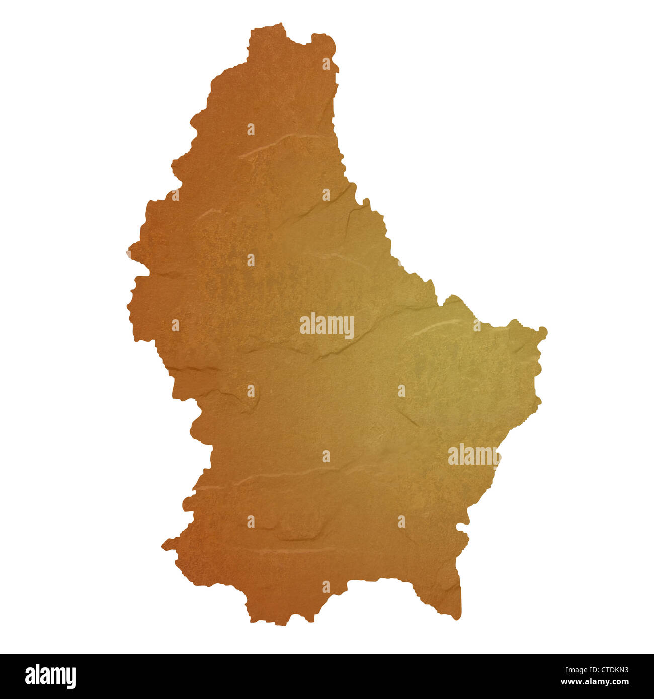 Textured map of Luxembourg map with brown rock or stone texture ...