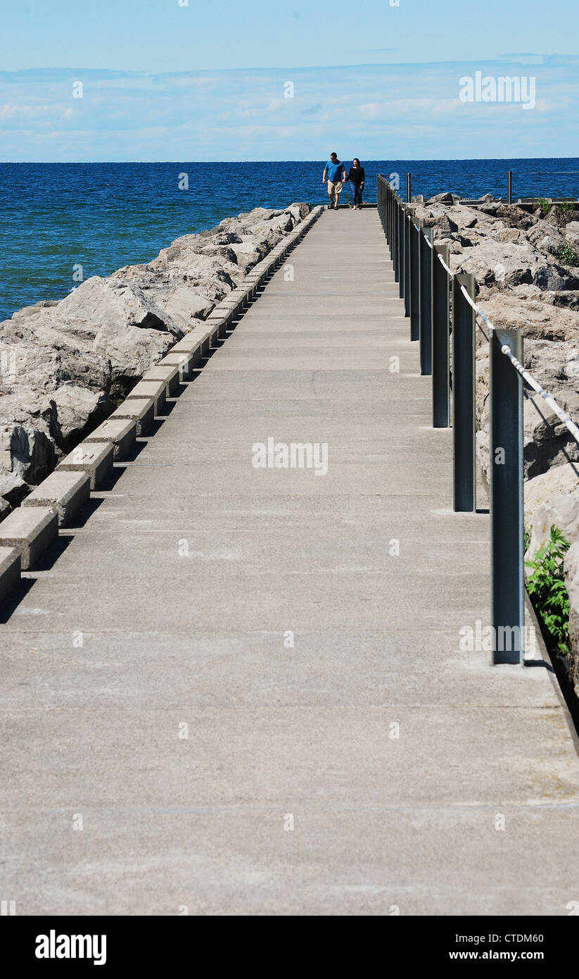 Walkway on port of Rochester NY pier Stock Photo - Alamy