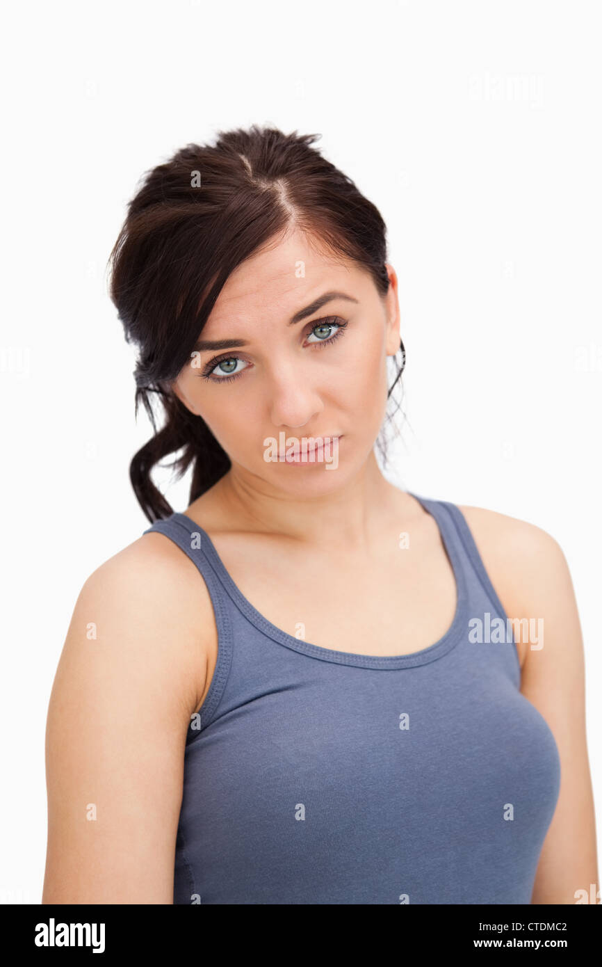 Blue eyed woman pouting Stock Photo - Alamy