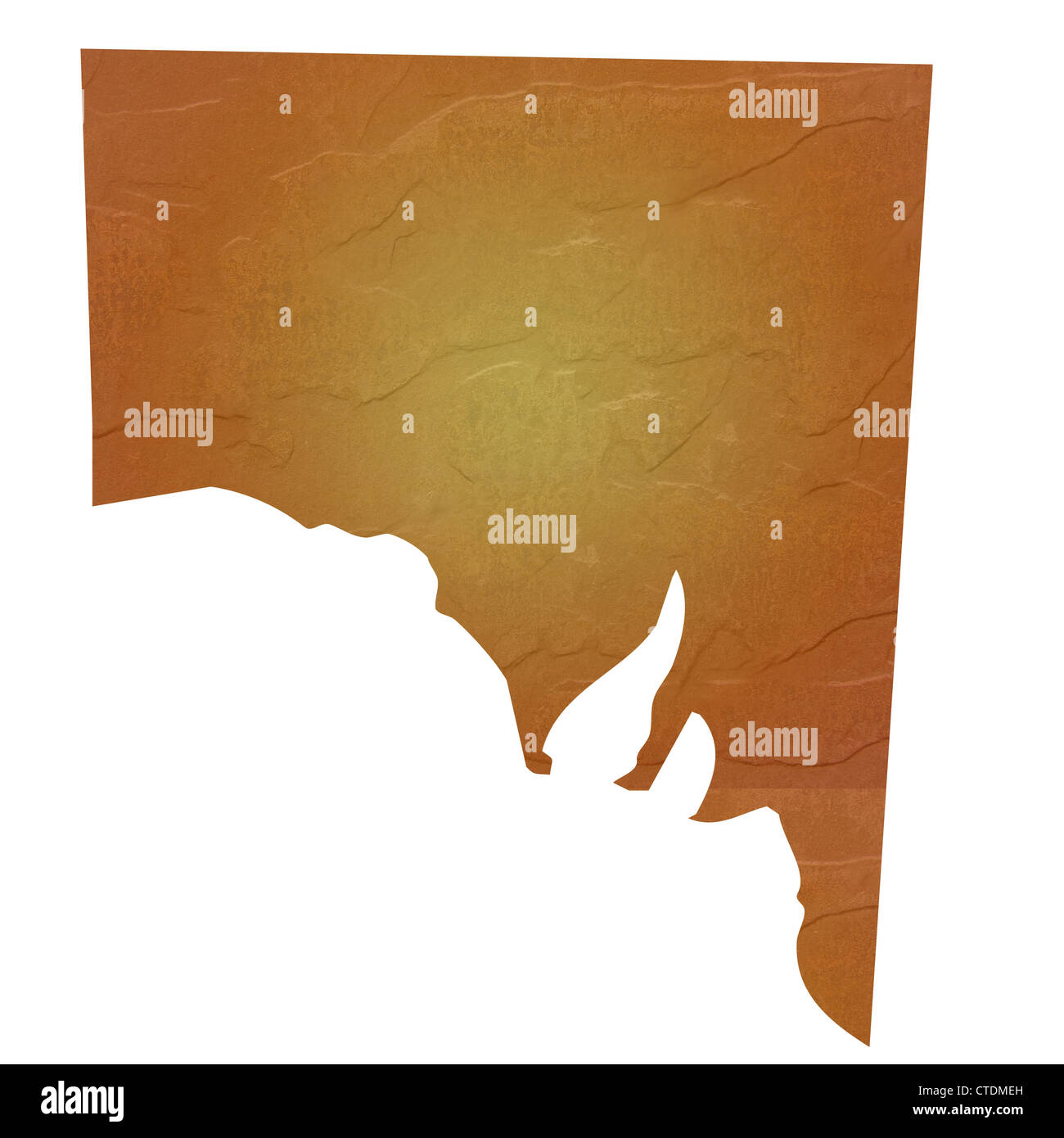 Southern Australia map with brown rock or stone texture, isolated on ...