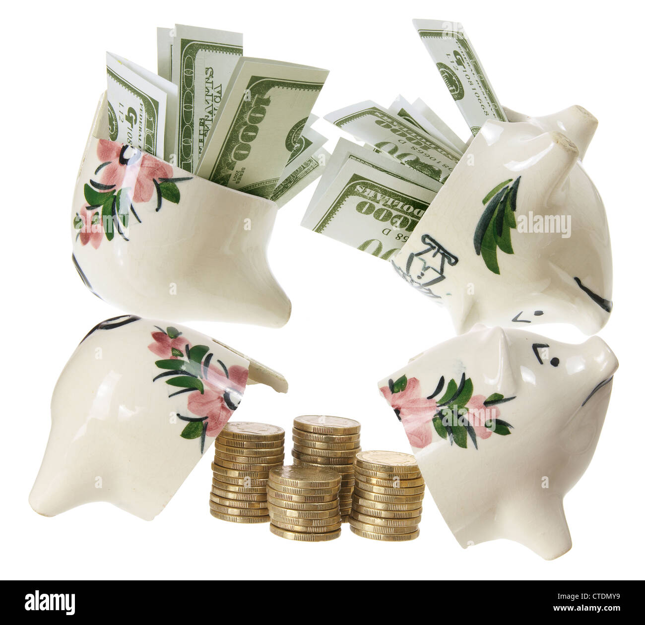 Broken banknotes Cut Out Stock Images & Pictures - Alamy