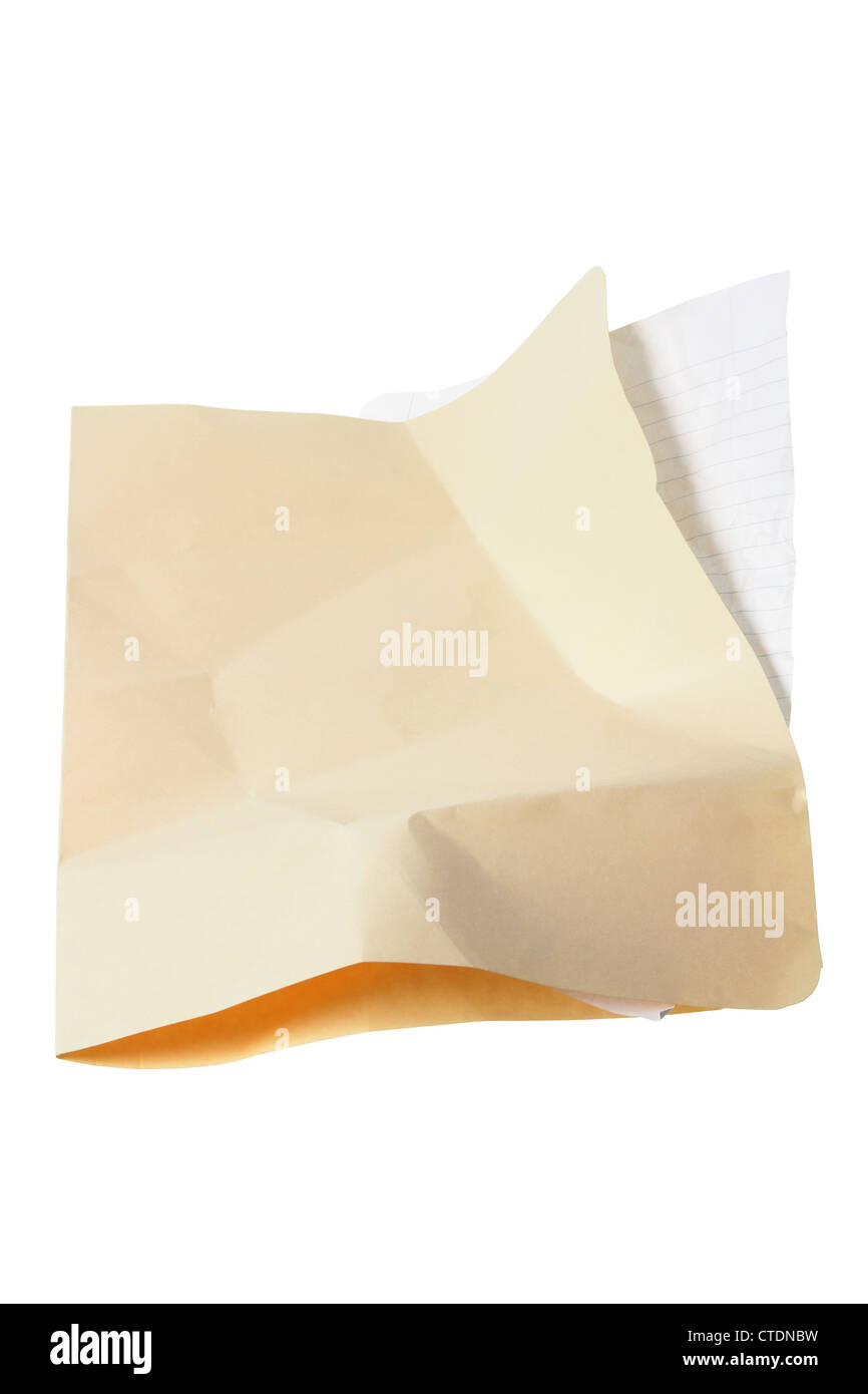 Crumpled Manila Folder Stock Photo - Alamy